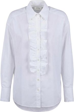 ottod'Ame Femme, Blouses et Chemises, Blanc, Taille: 40 FR Camicia ruches in cotone
