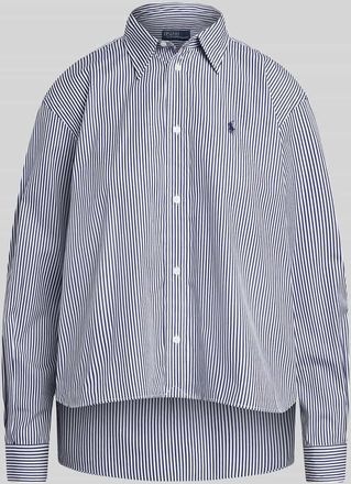 Polo Ralph Lauren Relaxed Fit Hemdbluse aus reiner Baumwolle mit Logo-Stitching