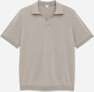 Arket Poloshirt Aus Baumwoll-Leinen -Beige