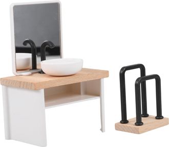 SOLUSTRE 2 STK. Maßstab Realistische Puppenmöbel Deko Set für Puppenhaus Badzimmereinrichtung