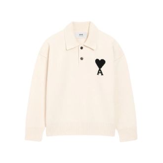 Ami Herz Freund Polo Shirt - - Knitwear - Damen - Beige - M