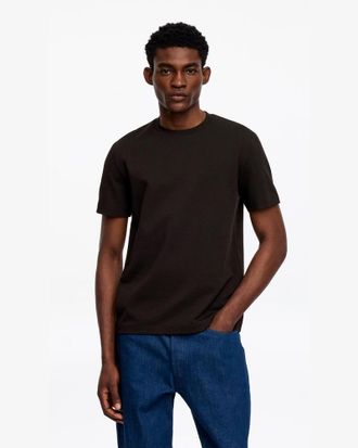 Arket Interlock-T-Shirt Mit Normaler Passform -Schwarz