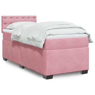 vidaXL Vidaxl - Giroletto A Molle Con Materasso Rosa 80x200 Cm In Velluto