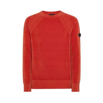 Peuterey Homme, Pulls, Orange, Taille: L Pull Ras du Cou en Tricot Doux avec Logo Trilogy