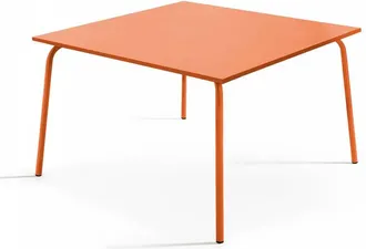 Oviala Oviala - Table de jardin carr&eacute;e en m&eacute;tal orange - Palavas