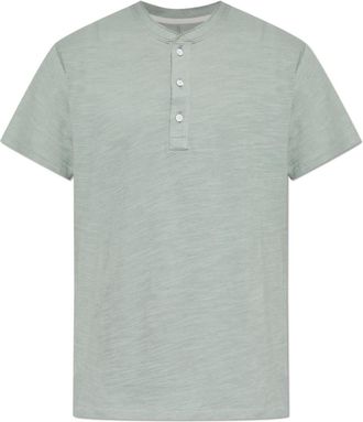 Rag & Bone Homme, Tops, Vert, Taille: L T-Shirt &agrave; Encolure Boutonn&eacute;e