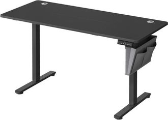 Songmics Songmics - Bureau &Eacute;lectrique Assis-Debout, Bureau R&eacute;glable en Hauteur, 60 x 140 x (72-120) cm, 4 Hauteurs M&eacute;morisables, Pochette de Rangement, pour
