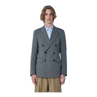 Dries Van Noten Homme, Vestes, Gris, Taille: XL Blazer Crois&eacute;
