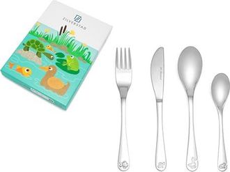Zilverstad Kinderbesteck 4tlg Gartenteichtiere Edels