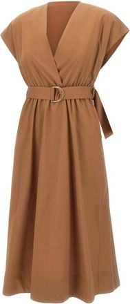 Kaos Kaos, Femme, Robes, Brun, Taille: 40 FR Robe Midi
