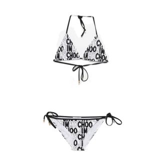 Jimmy Choo London Ariah Logo-Print Triangel-Bikini-Top - - Swimwear - Damen - Schwarzk - S