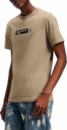 Karl Lagerfeld Karl Lagerfeld Jeans, Homme, T-Shirt Graphique À Manches Courtes, Coupe Slim, Beige, XS