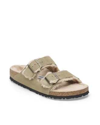 Birkenstock Womens Slides Arizona Taupe Suede Leather Sandal