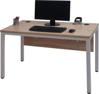 Mendler Schreibtisch HWC-E94, Bürotisch Computertisch 120x60cm - Natur-weiß