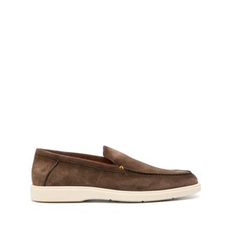 Santoni Braune Wildleder Loafers mit Mandelzehen - - Shoes - Herren - Braun - 44 EU