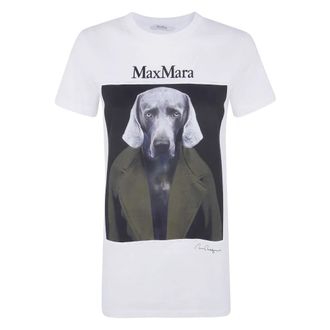 Max Mara MXM Calca Classic Print T-Shirt - - Tops - Damen - Wei&szlig; - XS