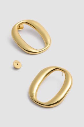 Patou Engraved Monogram Earrings - Gold