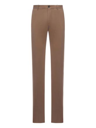 Incotex pantalon en coton à coupe droite - Marron
