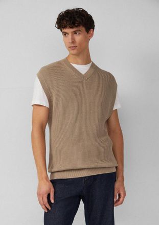 s.Oliver Rundhalspullover Strickpullunder Modischer Strickpullunder aus reiner Baumwolle