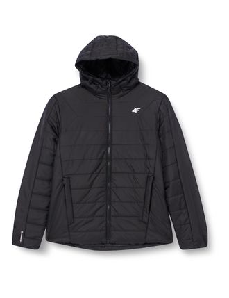 4F Herren Steppjacke Daunejacke Funktionsjacke Sportjacke Jacke mit Rei&szlig;verschluss Taschen Primaloft Black Eco schwarz XXL