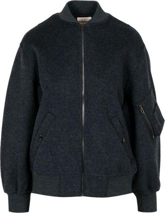 Semicouture Femme, Vestes, Gris, Taille: 38 FR Blouson Bomber Lana