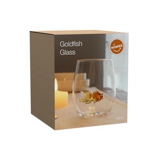 Winkee Handgemachtes Goldfisch Glas | Kristall-Trinkglas | Dessertglas mit Goldfisch | Hochwertige Gl&auml;ser f&uuml;r alle Anl&auml;sse | Geschenk f&uuml;r Geburtstag, Hochzei