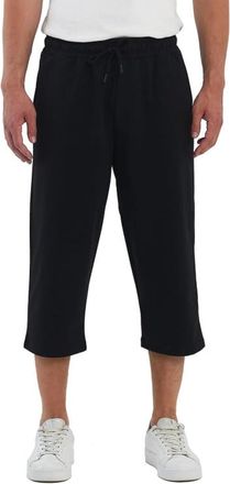 Comeor Sporthose Herren Kurz - 3/4 Capri Hose Herren - Kurze Hosen Männer Laufshorts Baumwolle Shorts (Schwarz 4XL)