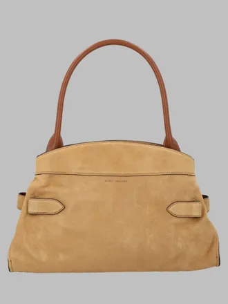 Marc Jacobs Womens Shoulder Bag The Suede Dakota Beige Cow Leather