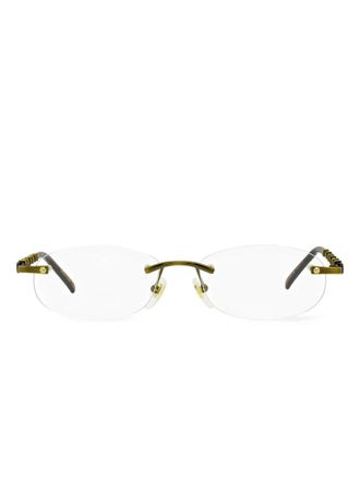 Gucci lunettes de vue sans monture à détail en bambou - Or