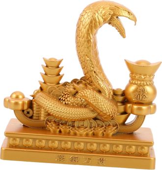 SOLUSTRE Feng Shui Metall Schlange Figur Jahr Der Schlange Gl&uuml;cksbringer Zuhause B&uuml;ro Deko Tierfigur Fengshui Reichtum Maskottchen Harmonie