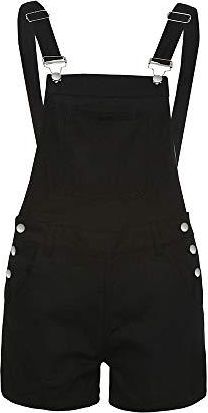 Generic Salopette courte en coton pour femme - Bretelles réglables - Combinaison avec poche avant - Barboteuse sans manches - Short une pièce - Jambe large - 