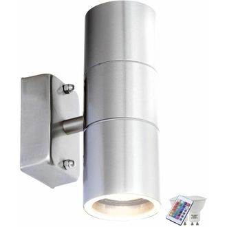 ETC Shop Etc-shop - Lampe murale fa&ccedil;ade t&eacute;l&eacute;commande up down lumi&egrave;re en acier inoxydable dimmable dans un ensemble comprenant des ampoules led rvb