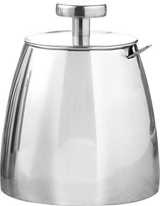 Caterado Zuckerdose Cambridge mit Deckel und Löffel, aus Edelstahl 18/10, poliert. Höhe ohne Deckel 8,5 cm (mit 10,3 cm), Durchmesser 8,9 cm