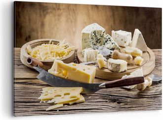 Arttor Wandbilder Dekoration Wohnzimmer K&auml;se Schreibtisch Essen Essen Bilder auf Leinwand 120x80cm Leinwandbild Schlafzimmer Deko Wand Kunstdruck Art Gro&szlig; XX