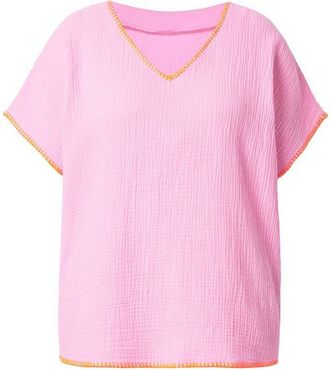 STUDIO UNTOLD Druckbluse Blusenshirt oversized Musselin Color-Einfassungen