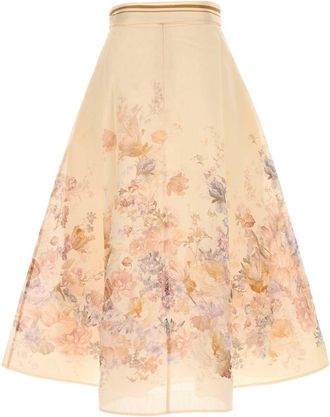 Zimmermann Ascent Circle Midi Skirt - Beige