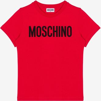 Moschino T-Shirt aus Jersey mit Lettering-Logo - Rot
