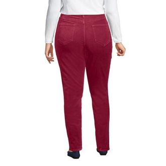 Lands End Slim Fit Samthose High Waist, Damen, Gr&ouml;&szlig;e:48 plus, Pink, Baumwoll-Mischung, by Lands End