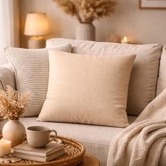 Home Wohnideen Kissenh&uuml;lle Elmer mit verdecktem Rei&szlig;verschluss, Natur