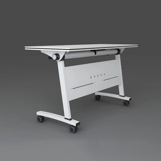 Generic Tragbarer Klapptisch, klappbarer Konferenztisch mit klappbarer Tischplatte und feststellbaren Rollen f&uuml;r B&uuml;ro, Besprechungsraum und Klassenzimmer - 16