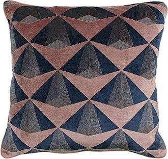 Riva Paoletti Leveque Kissenbezug, Samt, Blush/Marineblau, 50 x 50 cm (Pack of 1)