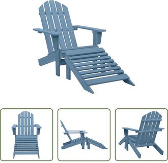 vidaXL Adirondack Stuhl - Adirondack-Gartenstuhl mit Fu&szlig;teil Massivholz Tanne Blau