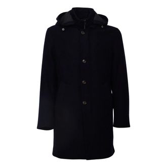 Montecore Homme, Manteaux, Bleu, Taille: M Manteaux &agrave; boutonnage simple