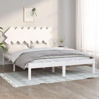 vidaXL Cadre de lit Blanc 140x190 cm Bois massif Vidaxl