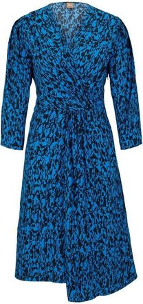 HUGO BOSS Wickelkleid f&uuml;r Damen, V-Ausschnitt (Blau)