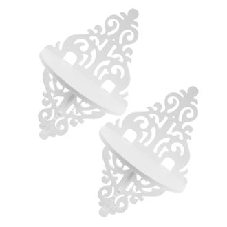 Valiclud Wei&szlig;es Wandregal mit Geschnitztem Vintage Design Schwebendes Wandmontage Regal f&uuml;r Schlafzimmer Dekoratives Regal f&uuml;r Pflanzen Blumen und Stilvolle Au