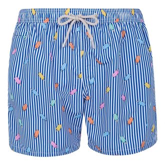 MC2 Saint Barth Homme, Maillots de bain, Bleu, Taille: XL Lighting Micro Fantasy Icicle Stripes Swim Shorts