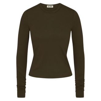 &Eacute;terne Figurbetontes Langarm-T-Shirt mit Rundhalsausschnitt - - Tops - Damen - Gr&uuml;n - S
