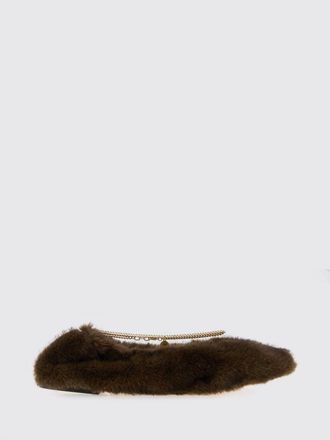Stella McCartney Vegane Ballerinas aus Kunstpelz mit Kn&ouml;chelriemen