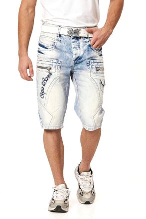 Cipo & Baxx Jeansbermudas CIPO & BAXX, Herren, Gr. 34, N-Gr, lightblau, Denim/Jeans, Obermaterial: 100% Baumwolle, Abriebeffekte, regular fit kniebedeckend, Jeans